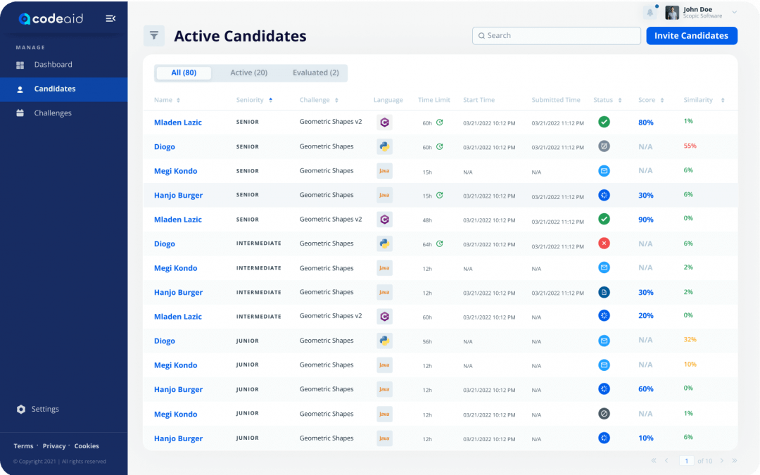 Coding Tests And Assessment Platform Codeaid